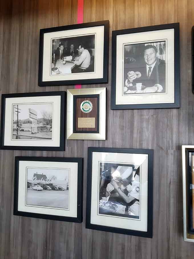 Black and white photographs capture moments when this single shop was just beginning its journey toward breakfast world domination.