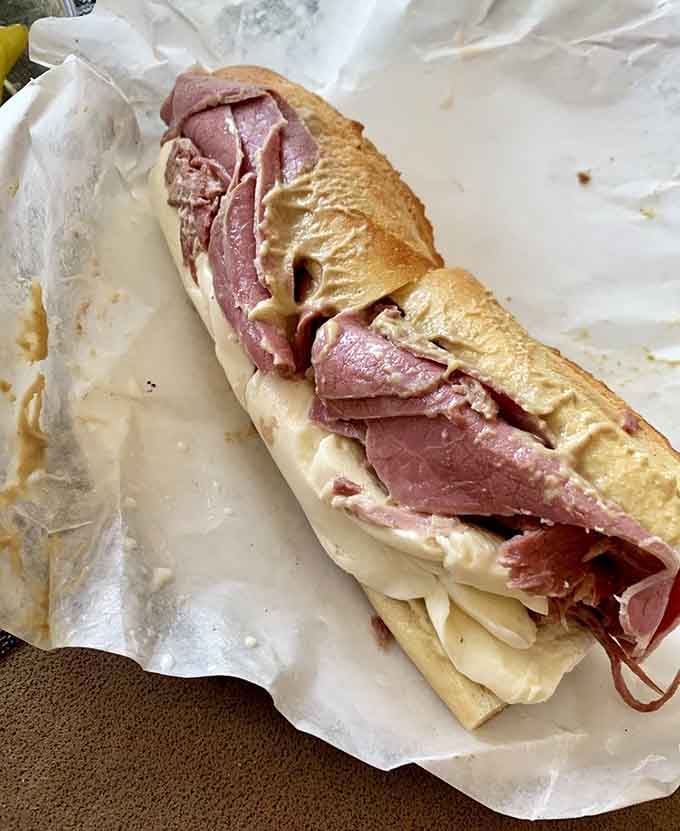 Corned beef getting the Italian treatment with fresh mozzarella, creating the most delicious cultural exchange program ever conceived.