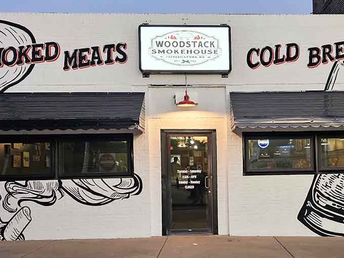 Woodstack Smokehouse means exactly what it says, and smoked meats this serious deserve their own wall art.