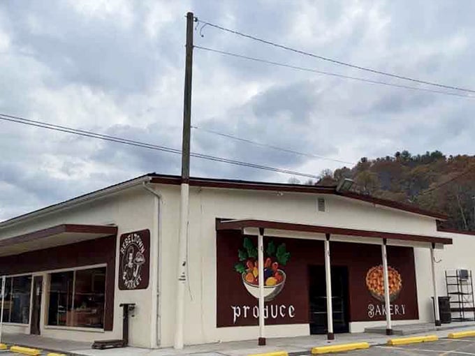 Fresh produce and bakery goods await behind those windows, serving locals who still shop where neighbors work.