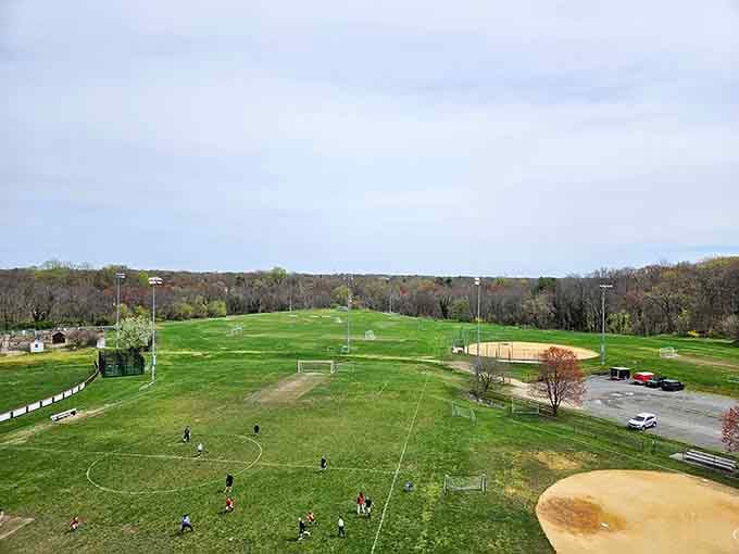 Crows Woods Fields gives kids room to run and parents a reason to sit down and breathe.