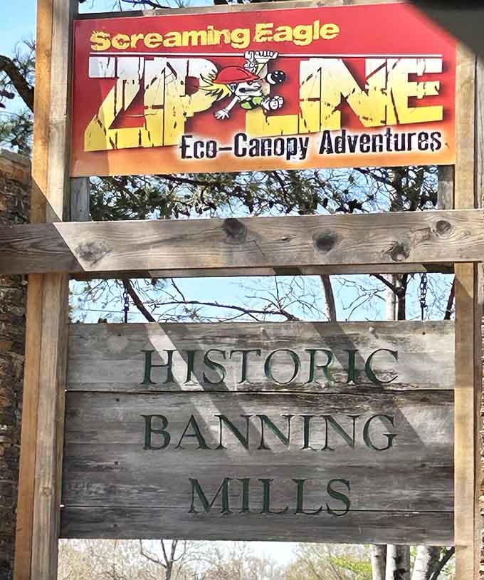 When the sign promises screaming eagles and canopy adventures, you know your insurance agent would have some questions.