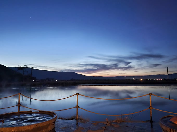 Dusk over Hot Lake, with steam rising and the whole valley going quietly golden. Pure magic.