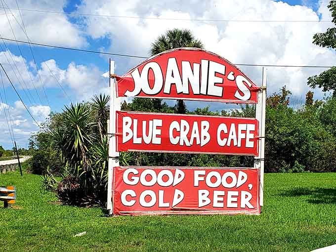 Good Food, Cold Beer. Honestly, that sign says everything a hungry traveler needs to hear.