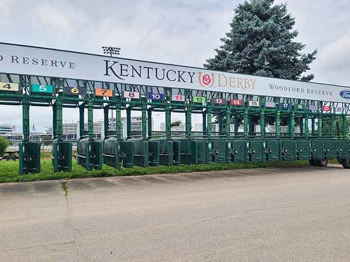 Twenty numbered gates, one legendary race; standing beside this starting gate makes two minutes feel like the most important time in sports.
