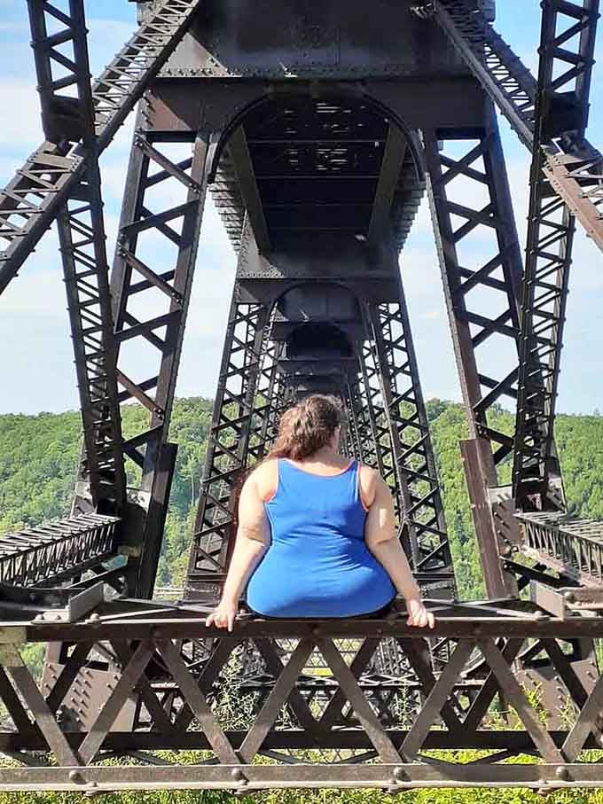 Sometimes you just need to sit on a bridge tower and contemplate life, the universe, and everything below you.