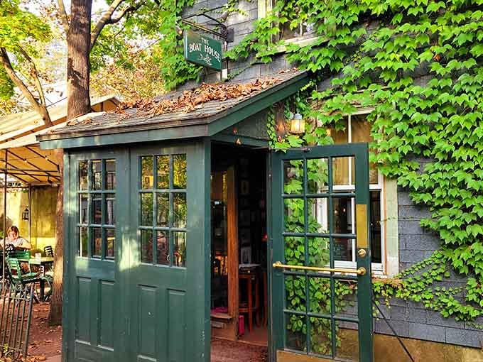 The Boat House's ivy-covered walls and green wooden doors whisper "come in" in the most charming way possible.