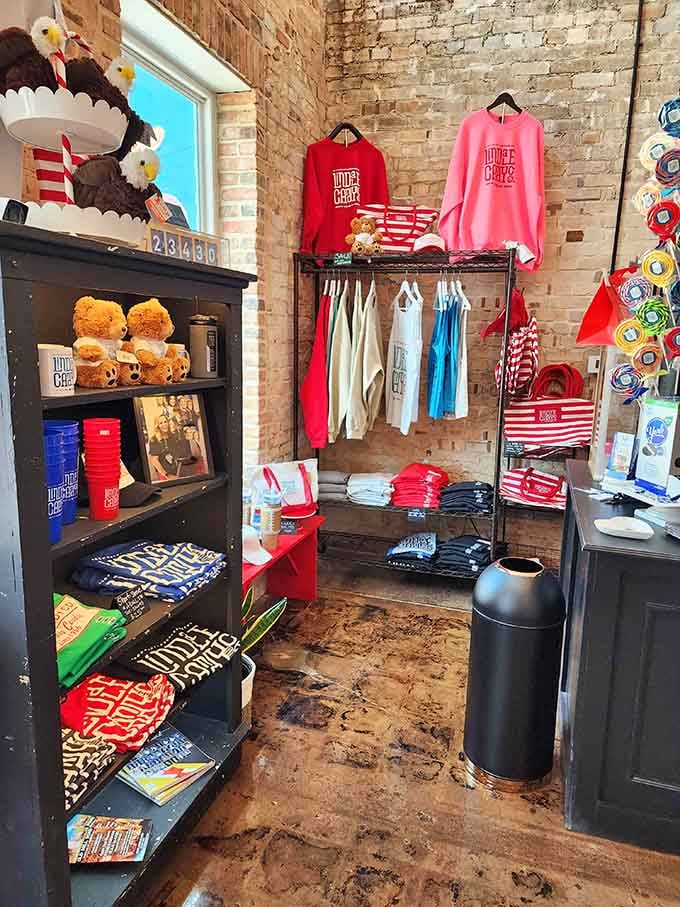Lindale Candy Company gear, because apparently you can wear your love of candy on your sleeve.