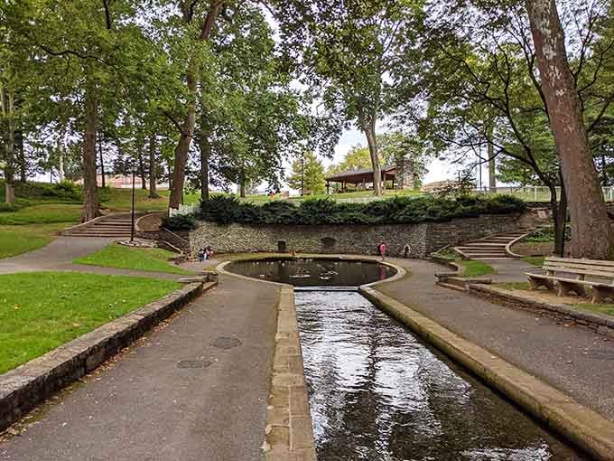 Lititz Springs Park's natural spring has been drawing happy visitors to this peaceful spot for centuries.
