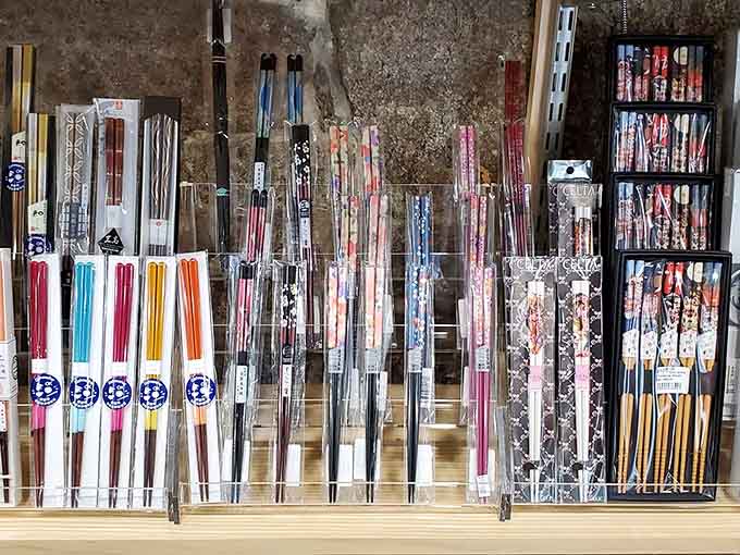 Rows of beautifully patterned chopsticks, because your kitchen drawer deserves something worth showing off.