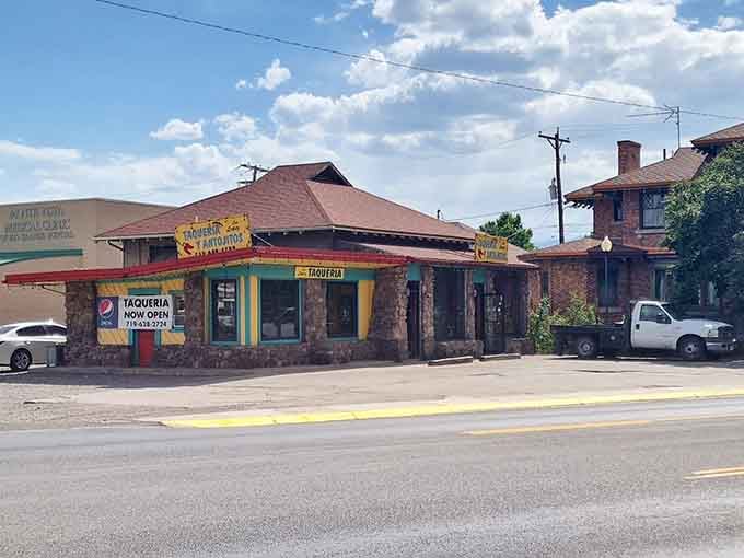 Taqueria y Antojitos bursts with color from the roadside, its bright red and yellow trim practically shouting that something delicious is happening inside.