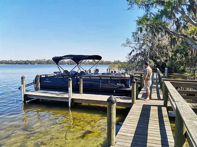 Crystal-clear water, a sleek pontoon boat, and total calm &mdash; Trimble Park reminds you that Florida's lakes deserve far more attention.