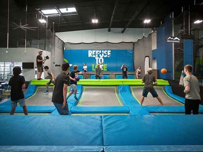 Dodgeball meets trampolines in a combination that's either brilliant or wonderfully chaotic, depending on your dodging skills and luck.