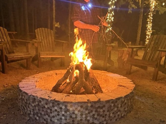 Gather around the bonfire under twinkling lights for that perfect ending to an already unforgettable evening.