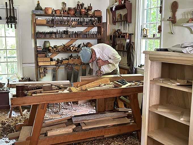 Watching a master craftsman work is humbling. That wood isn't going to shape itself, and he knows it.