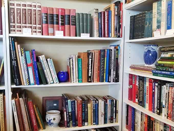 Shelves packed with books that have actually been read, dog-eared, and loved by real human beings.