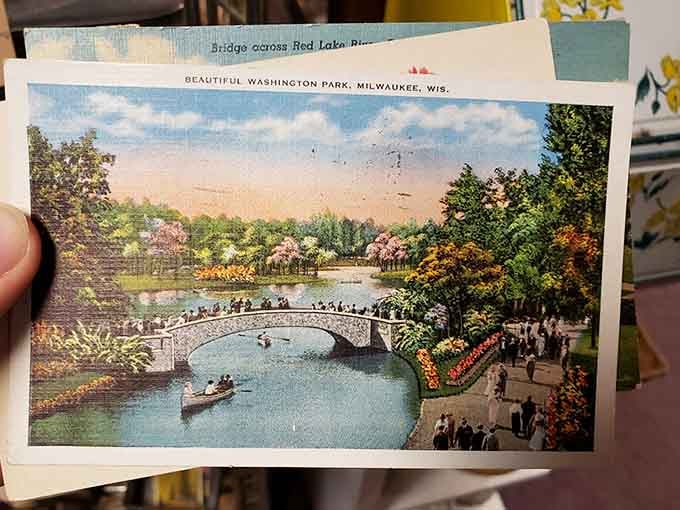 A postcard of Milwaukee's Washington Park, frozen in time. Someone once thought this view was worth saving forever.