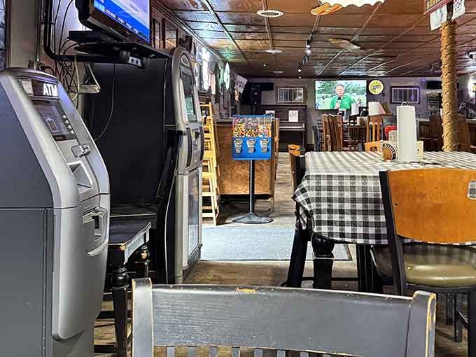 Even the ATM fits right in, because this cash-only gem makes sure you're never caught unprepared.