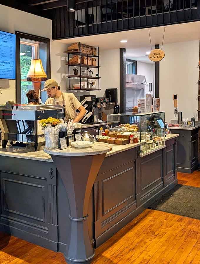 A marble counter, a warm lamp, and baristas who look like they genuinely love what they do.