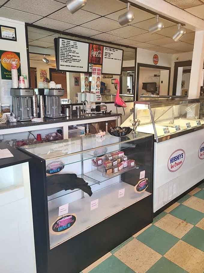 A Hershey's ice cream counter sitting right there, because dessert should never be an afterthought.