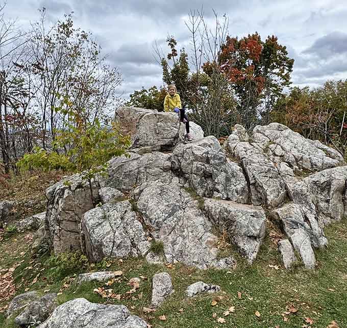 One small kid, one very ancient rock. Rib Mountain has a way of making everyone feel small and amazed.