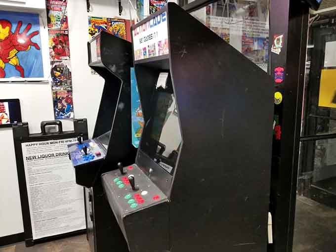 A classic arcade cabinet standing ready to settle old scores and create new high-score legends among friends.