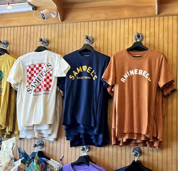 A Samuel's Sweet Shop t-shirt is the souvenir that keeps telling people exactly where you spent your best Saturday this year.
