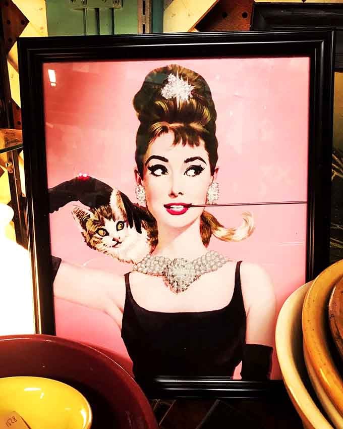 Audrey Hepburn on a pink background, proof that some icons belong in every era, including yours.