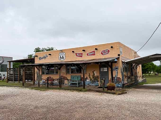 Rusty's on 66 wears its Route 66 murals and burger signs like a proud badge of Panhandle personality.