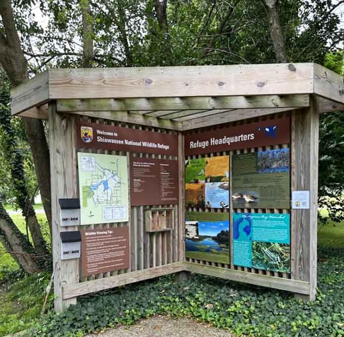 The refuge headquarters kiosk holds all the maps and tips you need before your adventure begins.