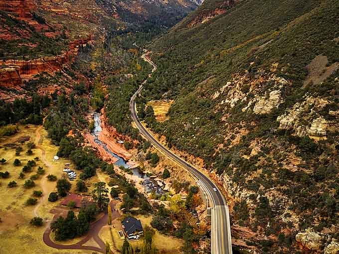 From up here, you can see exactly why Slide Rock State Park stops people completely in their tracks.
