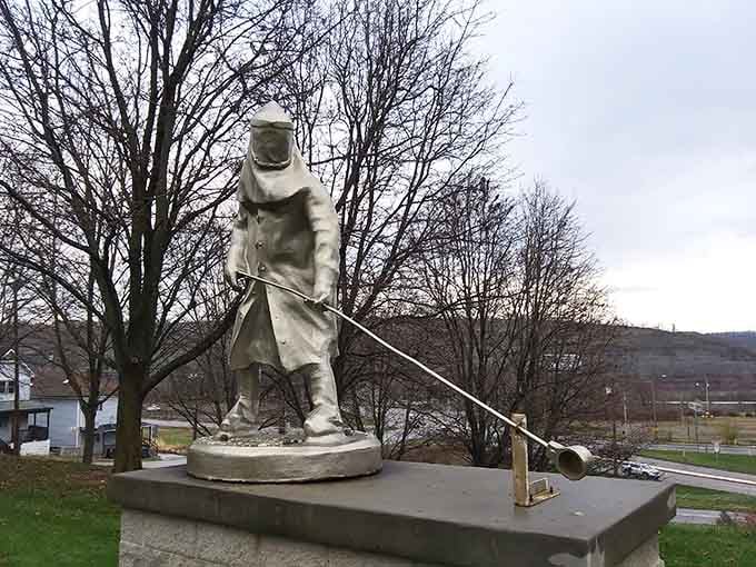 The Steelworker Statue honors the backbone of this town's history with quiet dignity and unmistakable strength.