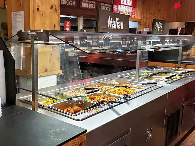 A food bar loaded with Italian options and rotating daily specials. Dinner is officially handled, no cooking required tonight.