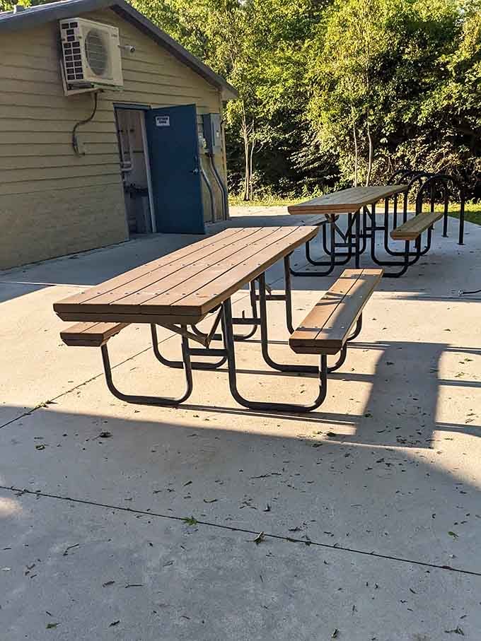 Pack a lunch, grab a picnic table, and let the trees do the rest of the work.