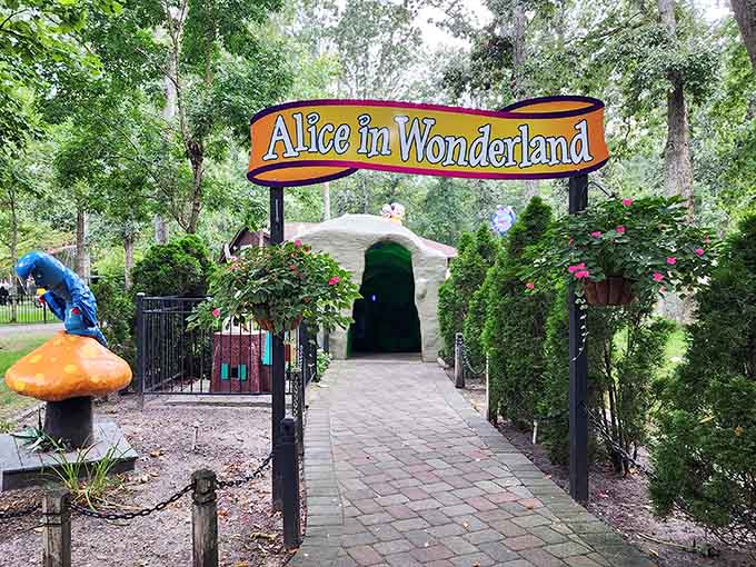The Alice in Wonderland walkthrough pulls you down the rabbit hole, oversized mushrooms and all, right in Egg Harbor Township.