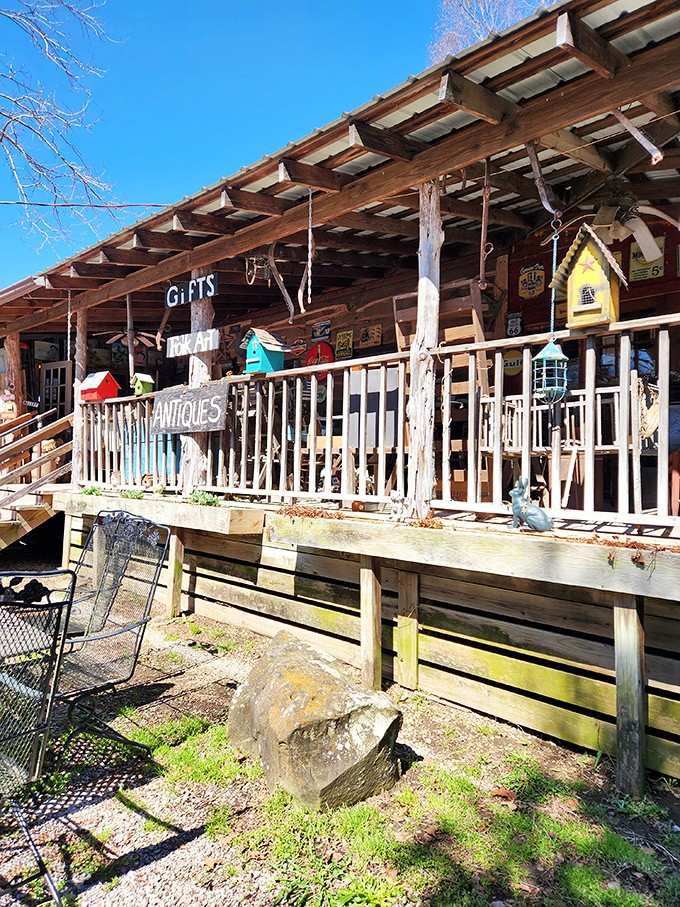This weathered antique shop building practically begs you to come browse its vintage treasures for hours.