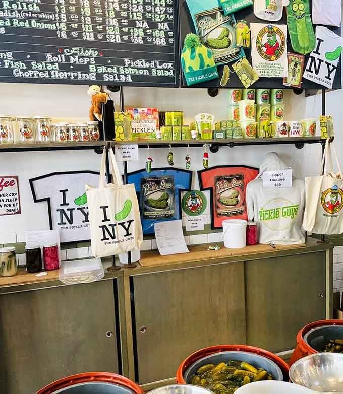 The merch is here, because when you love a pickle shop this much, you want the whole world to know it.