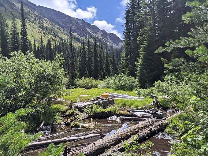 Scattered metal, twisted fuselage, and mountain silence. The B-17 wreckage on the Tubal Cain Trail stops you cold.