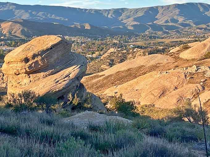 From up here, the whole valley spreads out below you like a reward for the climb.