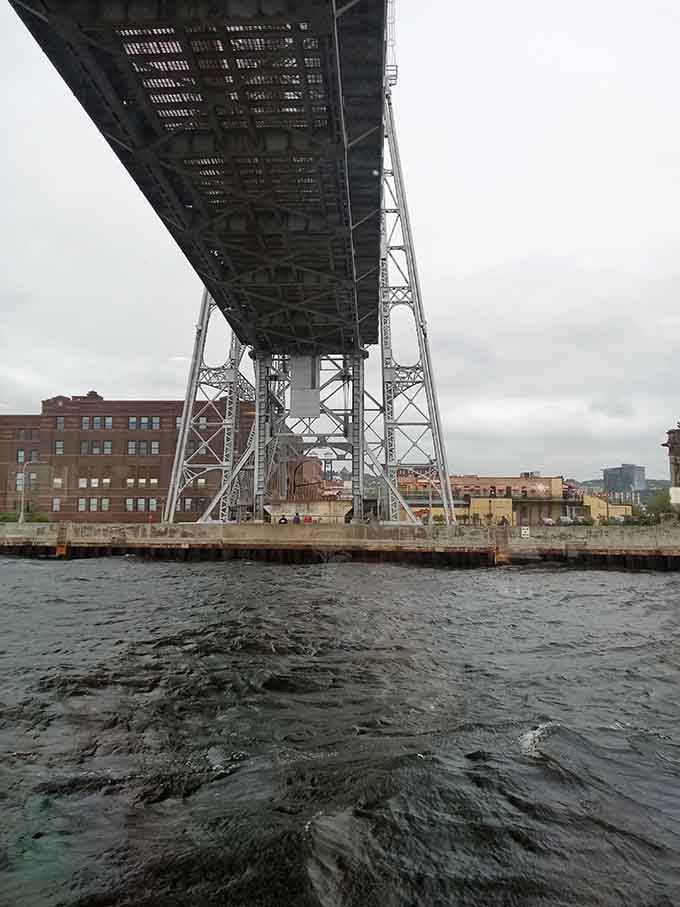 Looking straight up at the Aerial Lift Bridge from the water is the kind of view that stops conversations cold.