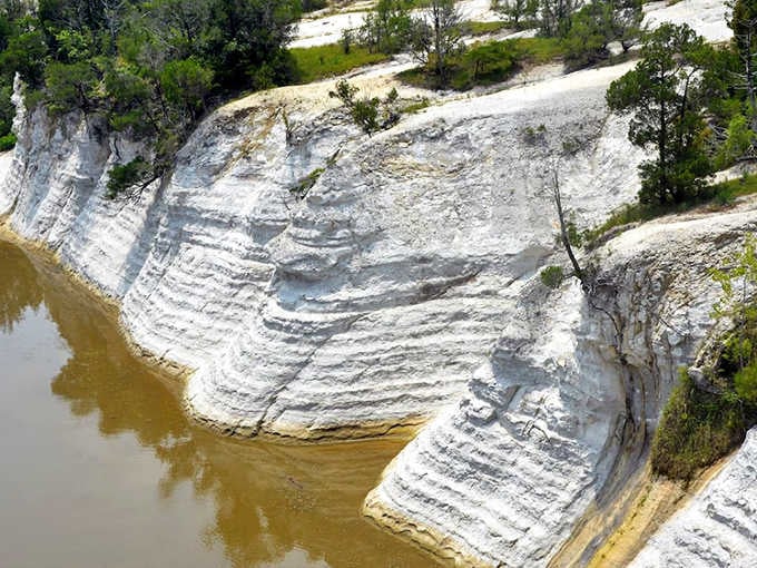 These white walls rise from the river like nature's own version of a castle fortress.