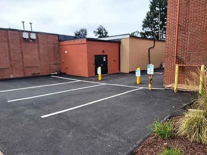 Plenty of parking because even action heroes need a convenient place to leave their sensible sedans.