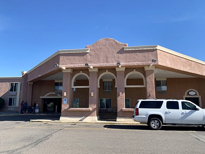 The Quality Inn's adobe-inspired arches give it a southwestern warmth that says you've arrived somewhere with actual character.