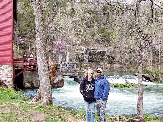 Smiling in front of a natural wonder is basically required. These two clearly got the memo.