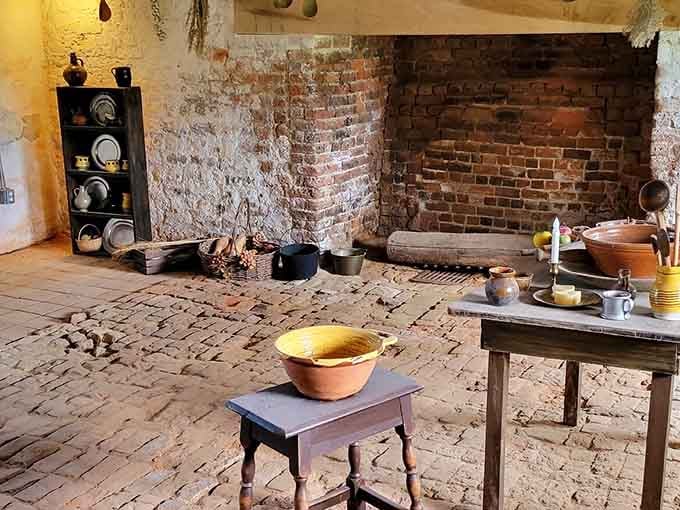 A kitchen built for serious work, where the fireplace was the original commercial-grade range.