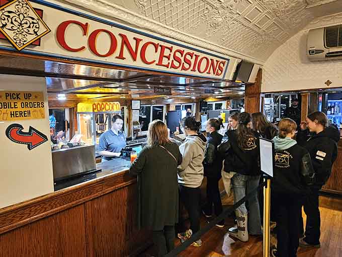 Popcorn, good company, and a river outside the window. The concession stand on this boat is doing just fine.