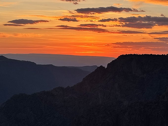Sunset paints the canyon in colors that make you understand why people write poetry about rocks.