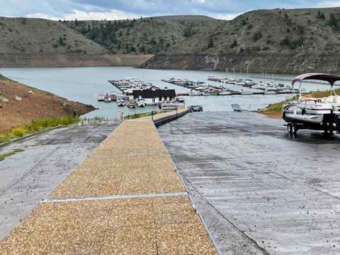 The marina at Blue Mesa Reservoir is your gateway to miles of spectacular canyon water.