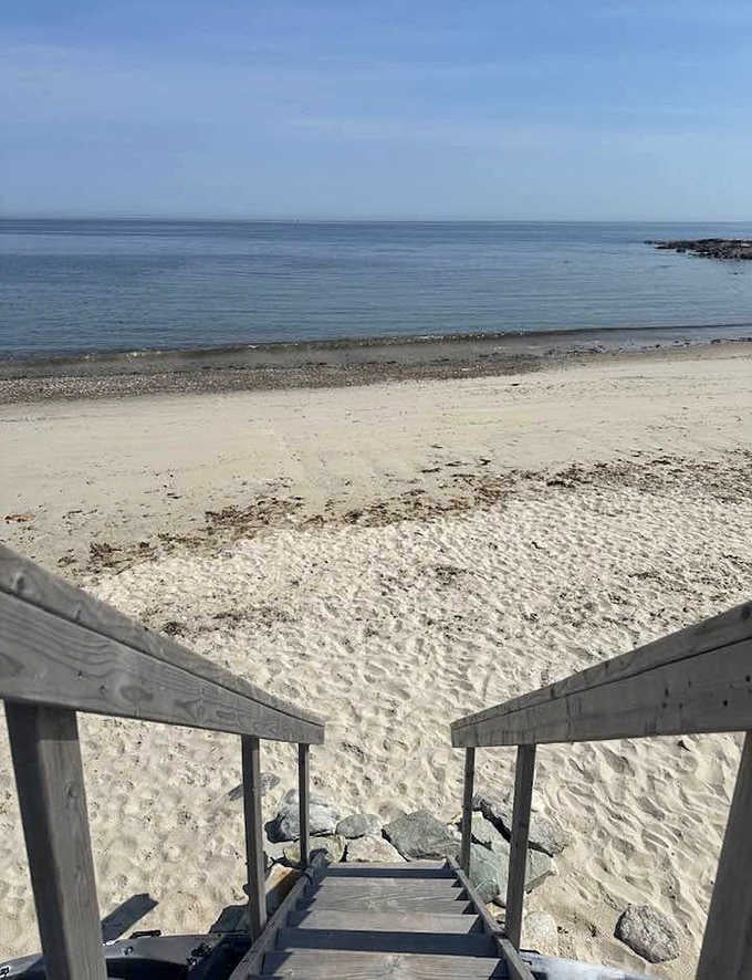 A short walk down these wooden steps and suddenly Brant Rock Beach is all yours to enjoy.