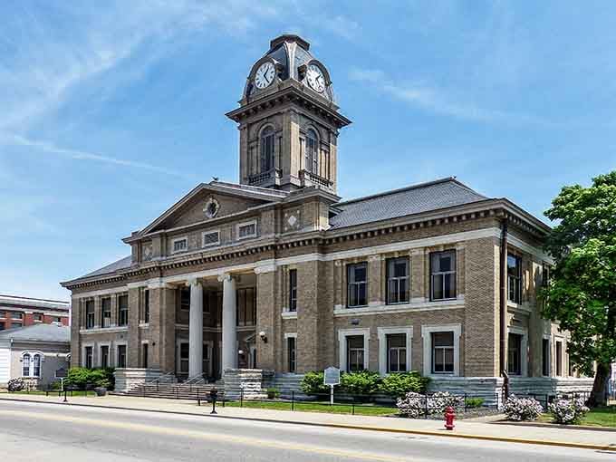 This courthouse commands respect with its classical columns and clock tower, reminding everyone that justice should look dignified and slightly intimidating.
